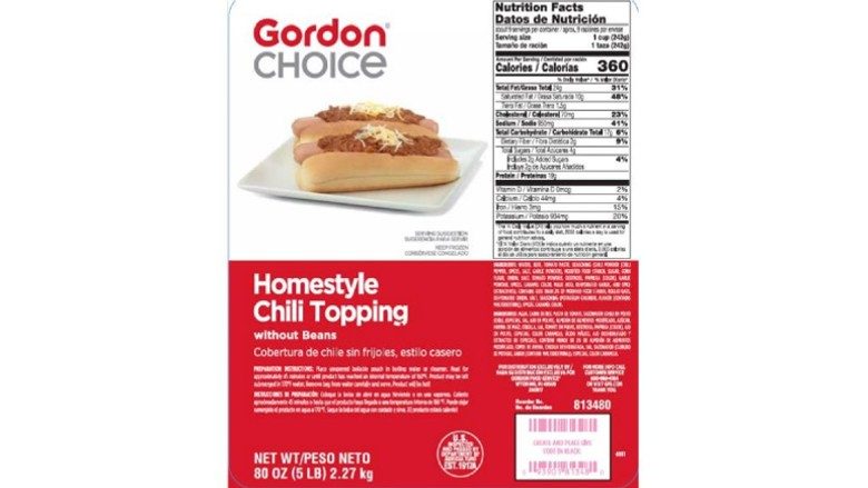 J.T.M. Provisions Co. recalls ready-to-eat Homestyle Chili Topping ...